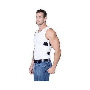 AC UNDERCOVER Concealed Carry Clothing Shirt Tank Top Concealment Gun Holster CCW Tactical (White, X-Large)