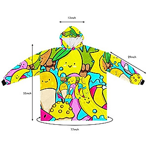 Summer Flamingo Wearable Blanket Hoodie,Oversized Hooded for Women,Comfy Sweatshirt