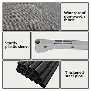 JIUYOTREE 6-Tiers Portable Bookshelf with Fabric Cloth at Back, 10 Cube Closet Storage Organizer Bookcase, Living Room,Study Room,Bedroom, Grey