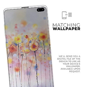 DesignSkinz Drizzle Watercolor Flowers V1 Protective Vinyl Decal Wrap Skin Cover Compatible with The Samsung Galaxy S20 (Screen Trim & Back Glass Skin)