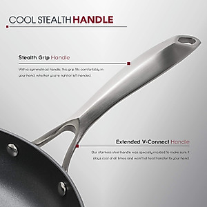8” Radical Pan: Nonstick Frying & Saute Pan, Skillet, With Stainless Steel Handle, for Gas, Induction, Electric Cooktops, Hard-Anodized, Dishwasher Safe. Oven safe, SGS & NSF Certified. PFOA-free