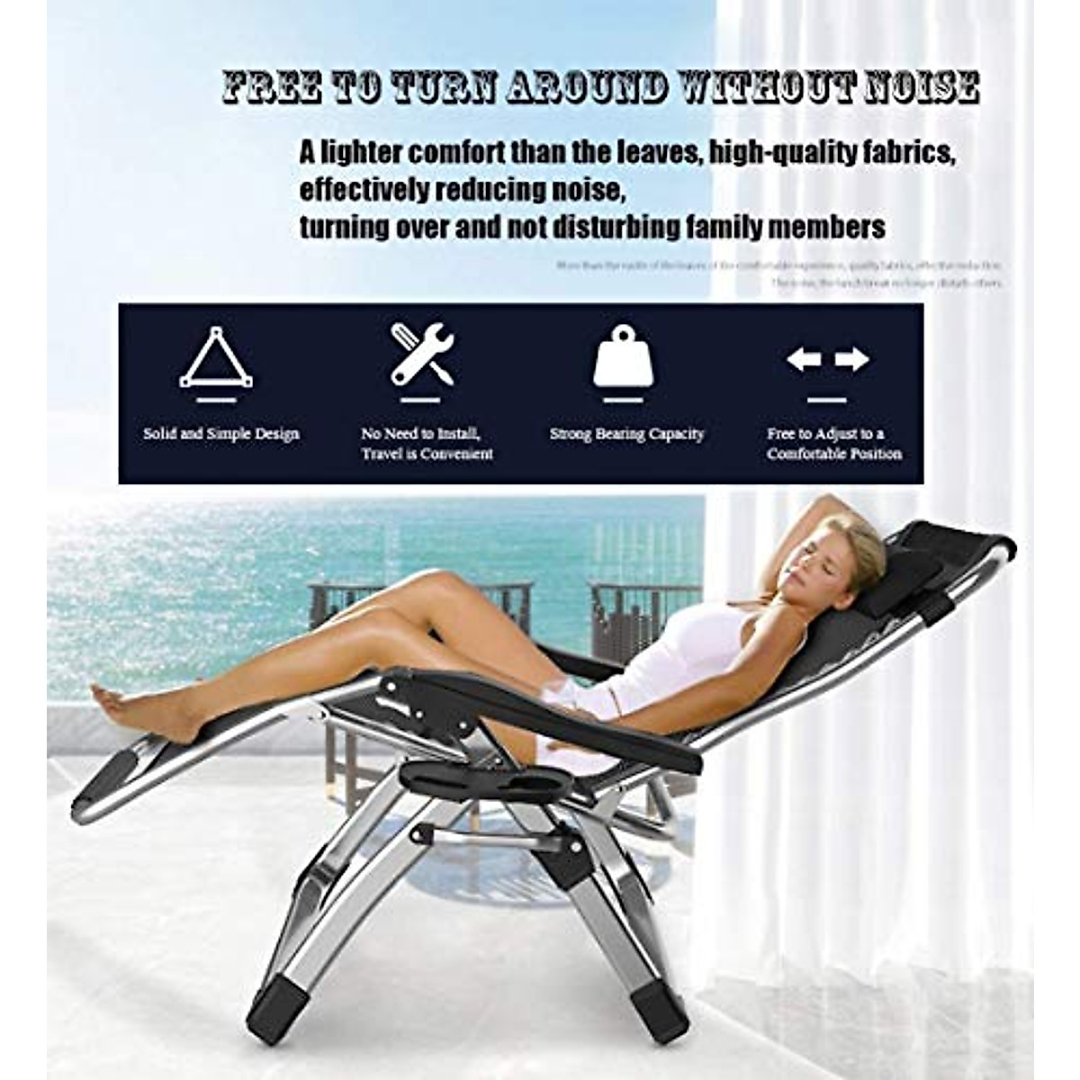 HEY FOLY Zero Gravity Chairs, Lawn Chairs Recliner Folding Portable Chaise Lounge for Indoor and Outdoor, with Detachable Cushion, Headrest, Cup Holder, Support 440 Lbs…