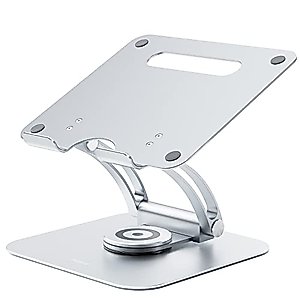 Nulaxy 360 Rotating Laptop Stand for Desk, Laptop Riser Adjustable Height and Angle, Foldable and Portable Travel Laptop Stand, Holds up to 22lbs, Fits All MacBook, Laptops