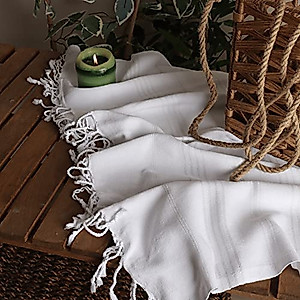 Puskul - Bulk Bachelorette Party Towels Pack of 10-100% Cotton Turkish Beach Towels for Bridesmaid Gift - Pre Washed, Soft, Lightweight, Oversized Peshtemal Wrap (White)
