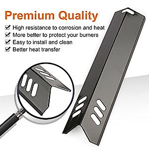 Utheer 15 inch Grill Heat Plates for Dyna-glo DGF510SBP, DGB610SSP, DGF493BNP, DGF510SSP, Backyard BY13-101-001-13, Uniflame GBC1059WB BHG, Porcelain Steel Grill Parts Replacement, 4 Pack Flame Tamers