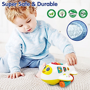 Baby Toys 6 to 12 Months Airplane Music Light Baby Toys 12-18 Months Light Up Toys, Baby Crawling Toys for 1 Year Old Girl Boy Gifts Infant Toys 6 to 12 Months 9 6 Month Old Baby Toys 0 3 6 Months