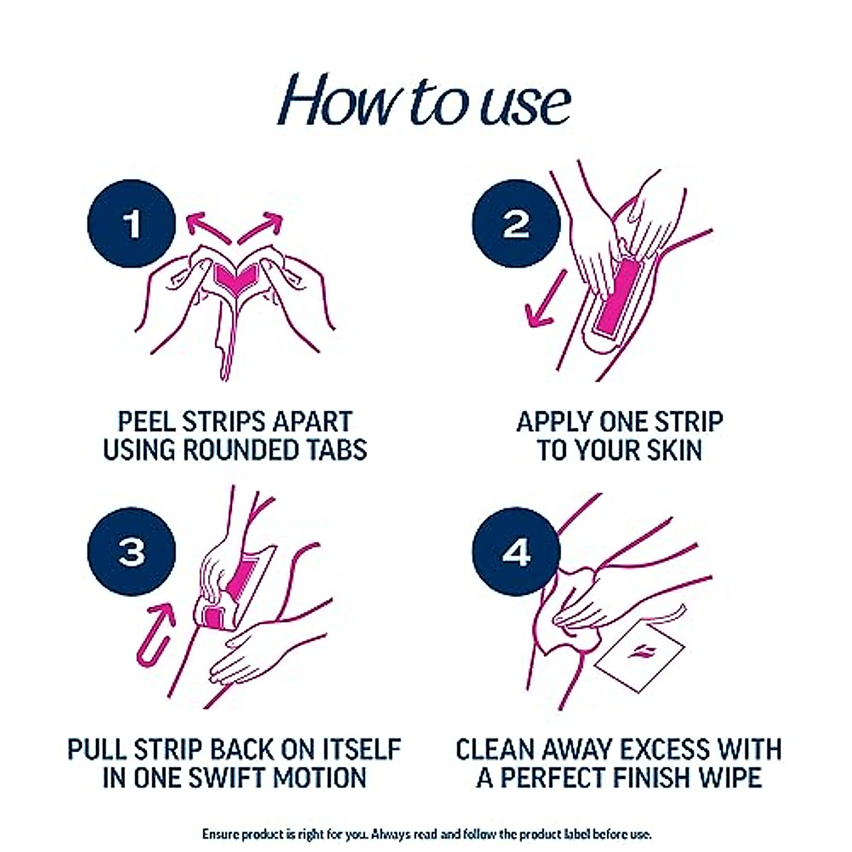 Veet Ready-To-Use Waxing Kit For Women | Wax Strips For Body Hair Removal, Wax Kit For Ingrown Hair Treatment, Personal Care Product, Hair Remover | 40ct Waxing Strips, 4ct Body Wipes