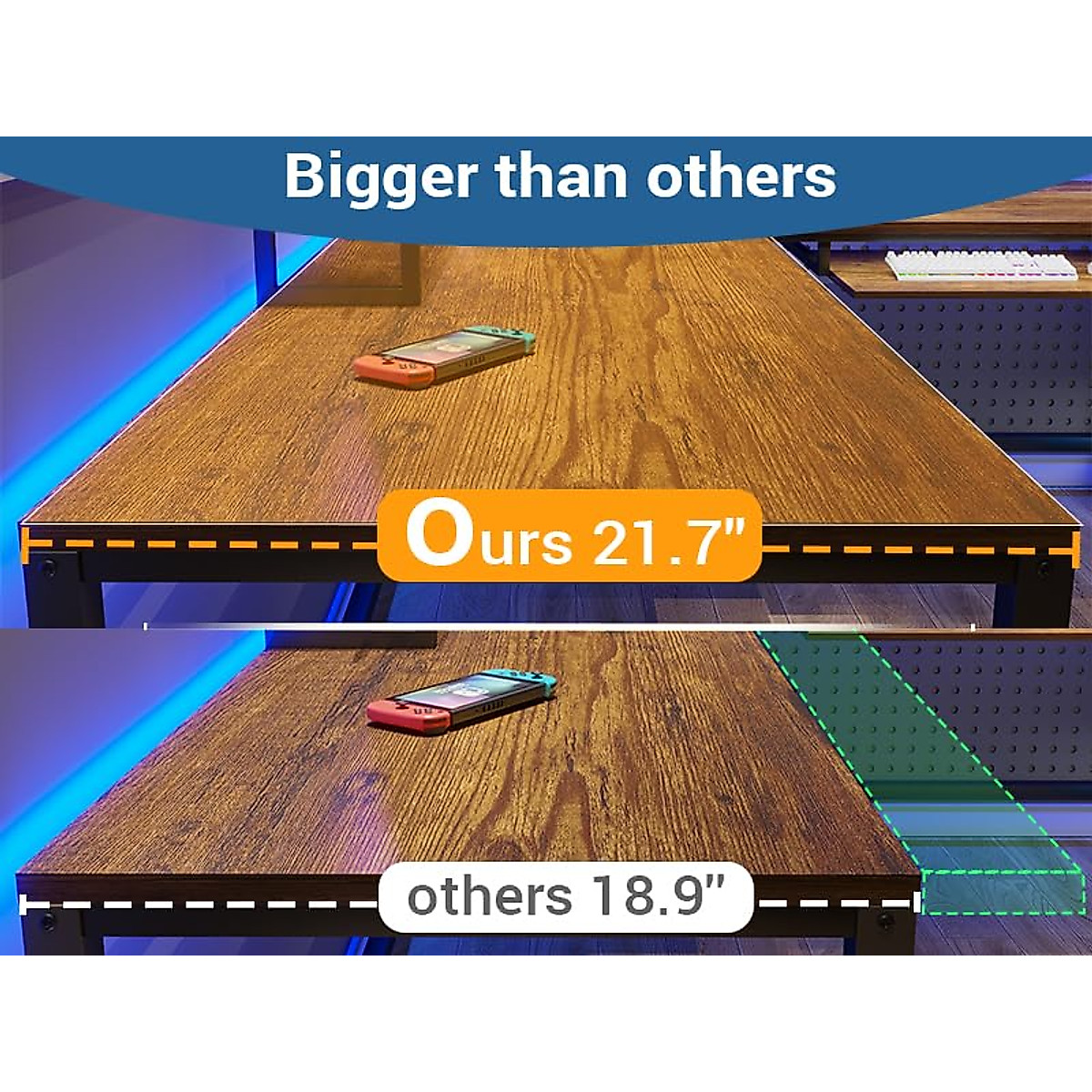 SEDETA L Shaped Computer Desk, 59'' Corner Office Desk, Office Desk with Drawers, Legal/Letter/A4 File Drawers, Headphone Hook and Monitor Shelf, Home Office Desks for Printer, Rustic Brown