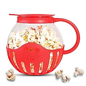 Orchid Child Pop-perly Microwave Popcorn Popper - Effortlessly Make Delicious Popcorn at Home - BPA-Free, Heat-Resistant, Borosilicate Glass Body - Perfect for Movie Nights and Snacking - 3 Quart Pop Corn Maker