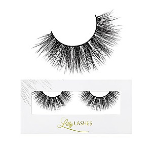 Lilly Lashes Miami Lite - Natural Looking Lashes Mink | Mink Lashes | False Eyelashes | Fluffy Lashes | Strip Lashes | Round Shaped and Fluttery | Fake Eyelashes 15mm length, Reusable Up to 15 Wears