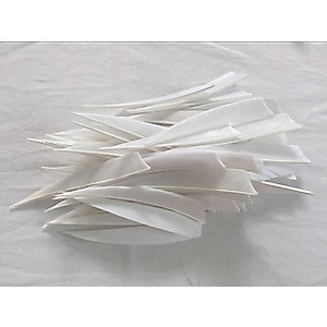 JIEXI HWYP Archery Fletches 4" Turkey Feather Fletching Shield Shape Pack of 100 (White, Right Wing)