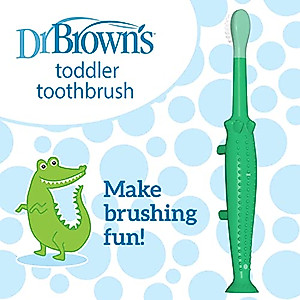 Dr. Brown's Baby and Toddler Toothbrush - Crocodile, BPA Free - Age 1-4Y