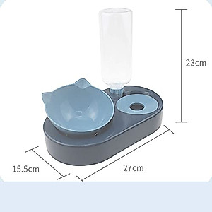 FUUIE Bowls for Food and Water Pet Automatic Water Storage Bowl Pet Bowl (Color : Blue)