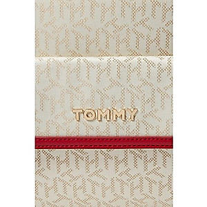 Tommy Hilfiger Schyler Smooth PVC Trim Cube Bicolor Poly Jacquard Backpack Ivory/Clayed Pebble One Size