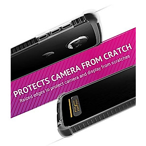 Casewe – Motorola Moto Z2 Force Flexible TPU Protective Bumper Case Cover/Compatible with Moto Mods - Black & Clear