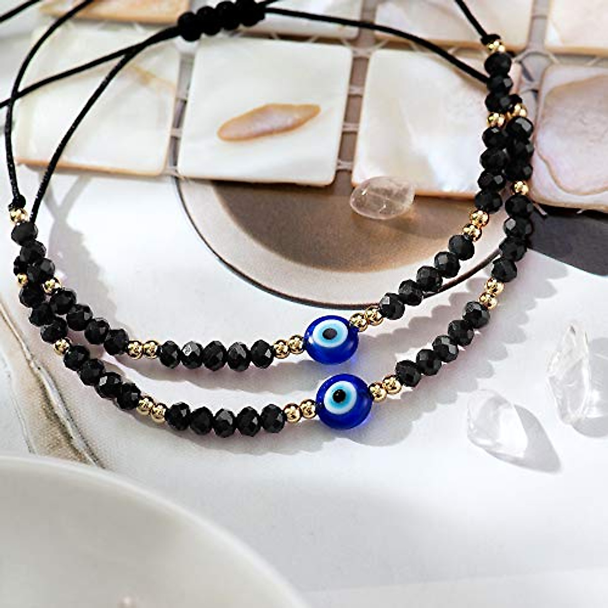 Tarsus Evil Eyes Bracelet Adjustable Ojo Turco Kabbalah Amulet Nazar Bracelets for Family Women Men Teen