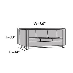 Covermates Outdoor Modular Sectional Sofa Loveseat Cover - Water Resistant Polyester, Drawcord Hem, Mesh Vents, Seating and Chair Covers, 84W x 34D x 30H, Charcoal