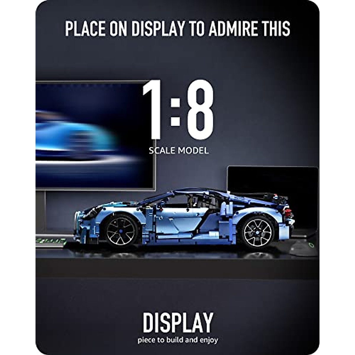 Nifeliz DIVN Race Car MOC Building Kit and Engineering Toy, Adult Collectible Sports Car Technology Building Kit, 1:8 Scale Sports Car Model for Men Teens(3728 Pcs)