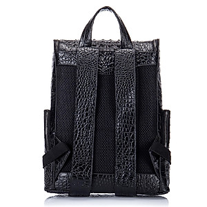 boshiho Real Leather Laptop Backpack Fashion Travel Bag Daypack for Men, Crocodile Pattern ( L)