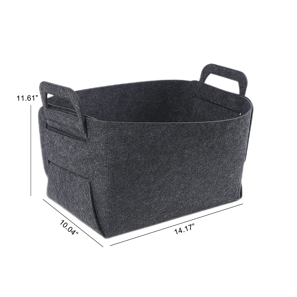 FATSINDE Reeonice YRMT Foldable Felt Storage Basket with Handles Collapsible Fabric Storage Bin Cube Container Organizer for Nursery,Office,Bedroom,Baby-Clothes Toys Blanket Organizing