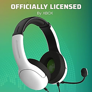 PDP Gaming AIRLITE Headset with Noise-Cancelling Mic, Licensed Microsoft Series X|S, Xbox One Accessories, PC/Windows 10/11, Lightweight Wired Power Stereo Headphones - White