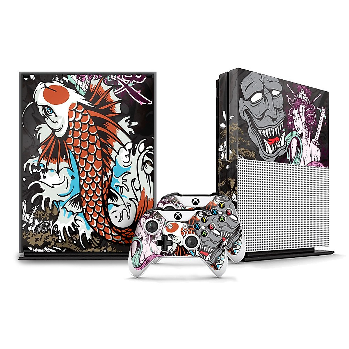 247 Skins Graphics kit Sticker Decal Compatible with Xbox One S and Wireless Controllers - Tsunami