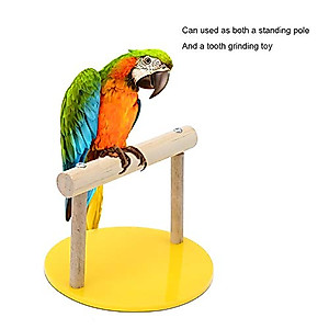 Hffheer Bird Cage Stand Wooden Table Parrot Perch Shelf Training Stands Playstand Playgound Play Gym Bird Cage Toys for Small and Medium Sized Parrot