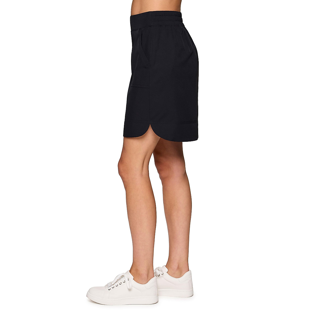 RBX Active Longer Length Skort for Women, Quick Drying Woven Pickleball Golf Skort with Pockets for Tennis, Hiking, Running Long Length Black S