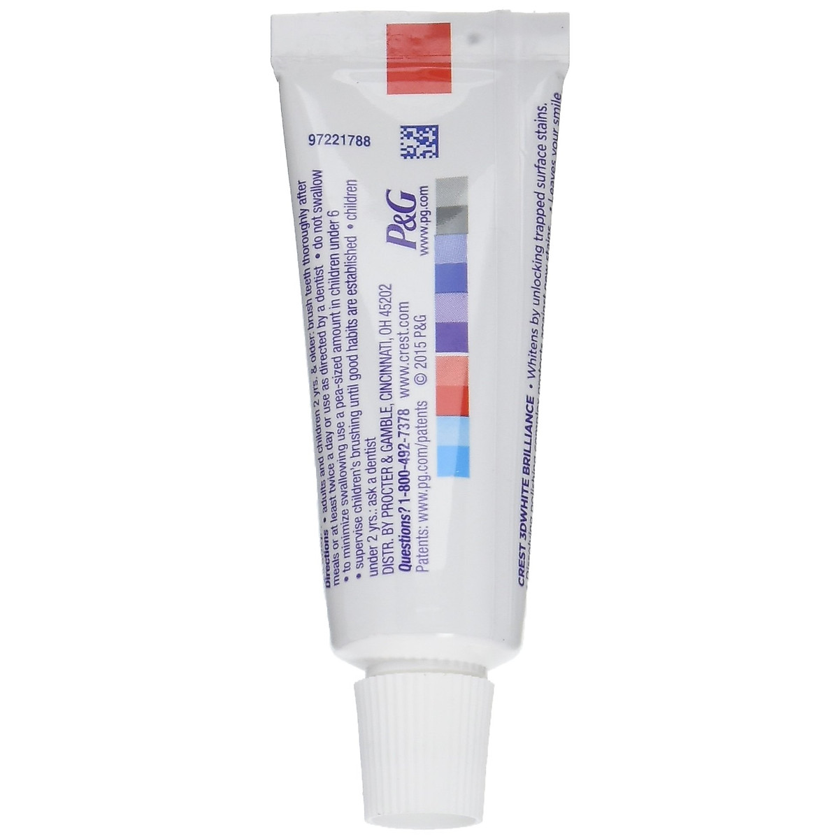 Crest 3D White Brilliance Advanced Whitening Technology Plus Advanced Stain Protection Toothpaste, Vibrant Peppermint, 0.85 Ounce