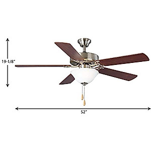 AirPro Collection 52" Five-Blade Ceiling Fan with White Etched Light Kit