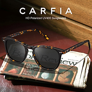 CARFIA Acetate Polarized Sunglasses for Men UV Protection Hand-Crafted Frame CA5285L