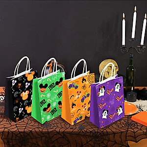 GPWXYYY 16Pcs Mouse Halloween Decorations, 4 Styles Mouse Themed Halloween Party Favors Bags with Handles for Halloween Party Goodie Bags for Halloween Party Supplies