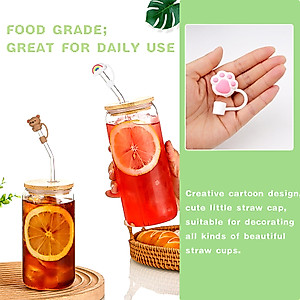 8PCS Straw Cover Resuable Silicone Straw Tip Covers 10mm Straw Covers Cap Cute Straw Toppers Fit for Stanley 30 40 oz Tumbler with Handle Tumbler Cups Straw Protector Tips Lids Accessories