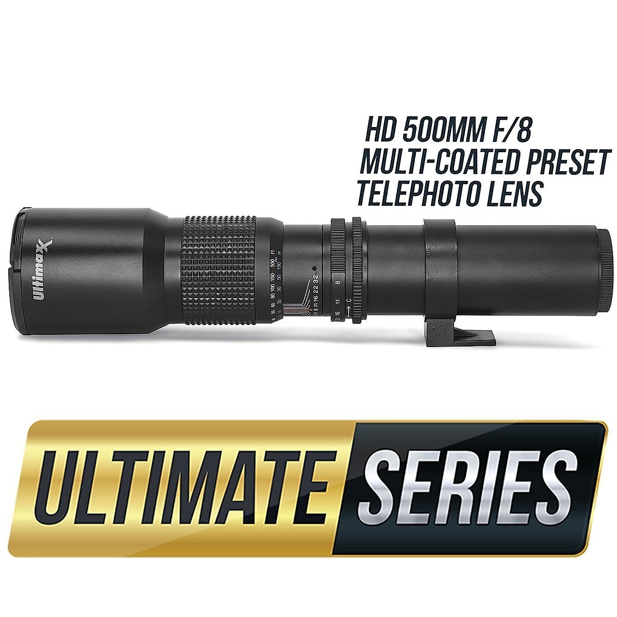 500mm F/8.0 Telephoto Lens with 7PC Accessory Bundle for Canon EOS 80D,77D,70D,60D,60Da,50D,7D,7D II,6D,6D II,5D Mark II,III,IV,5DS,1DS,T7i,T7s,T7,T6s,T6i,T6,T5i,T5,T4i,SL2 & SL1 Digital SLR Cameras