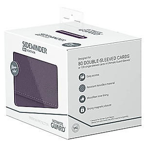 Ultimate Guard Sidewinder 80+, Deck Box for 80 Double-Sleeved TCG Cards, Purple, Magnetic Closure & Microfiber Inner Lining for Secure Storage