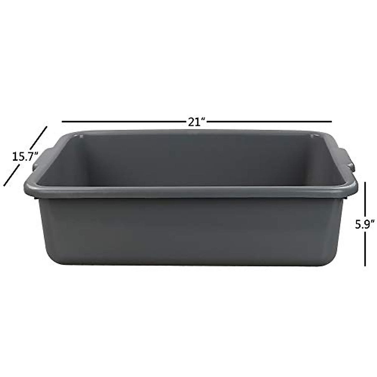 Begale 4-Pack 23 L Large Plastic Commercial Utility Bus Box, Bus Tubs, Gray