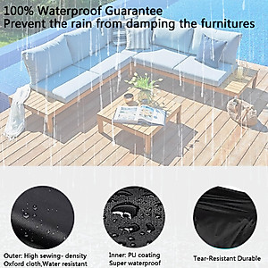 Outdoor Couch Cover L Shape 126in L x 126in W x 31in H, L Shaped Lawn Furniture Cover, Patio Sofa Covers for L Shaped Sectional Outdoor Furniture, with Air Vent and Handle, for Table Chair