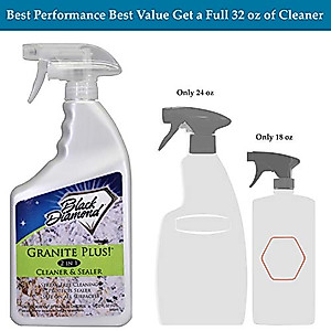 Black Diamond Stoneworks GRANITE PLUS! 2 in 1 Cleaner & Sealer for Granite, Marble, Travertine, Limestone, Ready to Use! (1-Quart) AND Granite Polish Preserver: Wax & Protectant – (1 Pint)