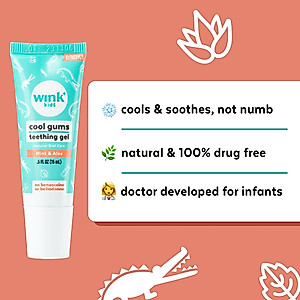 Wink Well Baby Teething Relief for Infants and Kids, Cooling, Soothing Natural Gel for Sore Gums and Other Teething Discomfort, May Be Used As A Toddler Training Toothpaste (15 ml)
