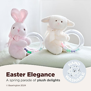 Bearington Baby Dottie Pink Teddy Bear, Baby Rattle, 5"