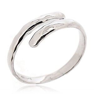 SOVATS Hammered Thumb Ring for Women 925 Sterling Silver Rhodium Plated - Simple, Stylish &Trendy Nickel Free Ring, Size 11