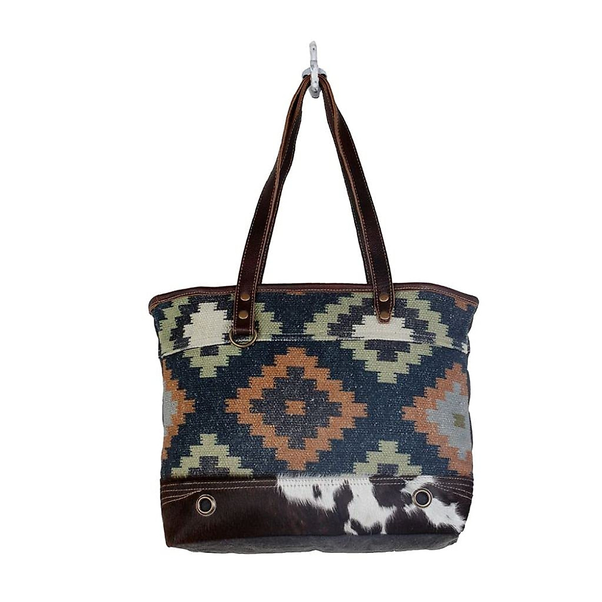 Myra Bag Go Trendy Tote Bag Upcycled Cotton & Leather S-2807
