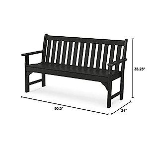 POLYWOOD GNB60BL Vineyard 60" Bench, Black