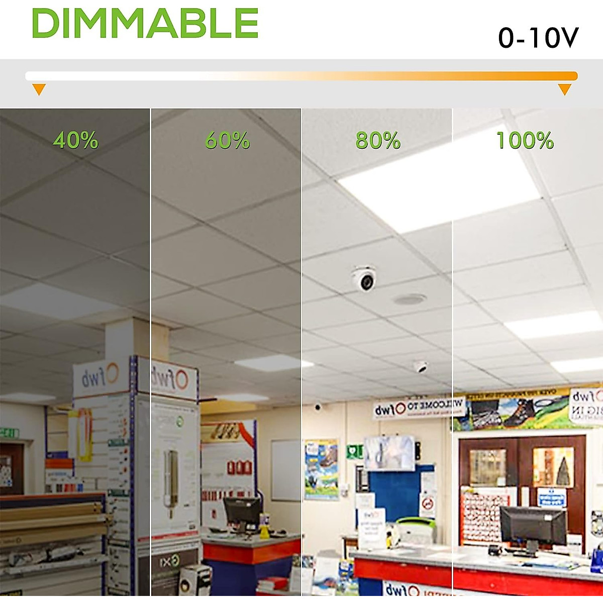 WEIZE LED Flat Panel Light, 30/40/50W, 0-10V Dimmable, CCT Selectable 4000K/5000K/6500K, 2x2 FT Recessed Back-Lit Drop Ceiling Light, Lay in Fixture for Office