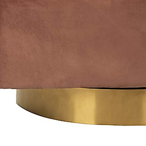 Safavieh Couture Home Clara Glam Dusty Rose Pink Velvet Quilted Swivel Tub Chair