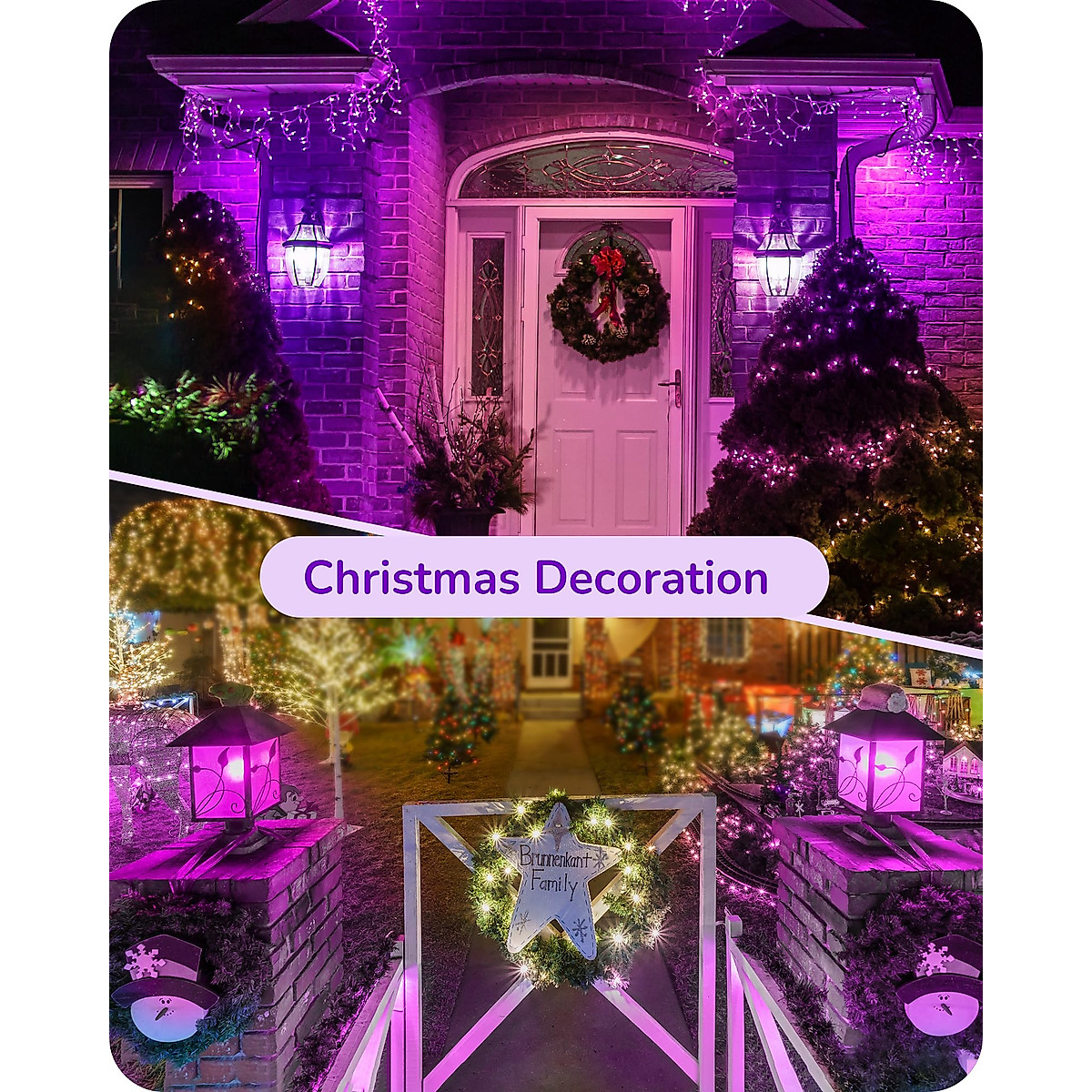 EDISHINE Christmas Purple LED Light Bulbs, 14W Purple Bulb Equivalent 100W Colored Light Bulb, E26 Base A19 Light Bulbs for Christmas Decoration, Holiday Lighting, Porch Patio, 4 Pack