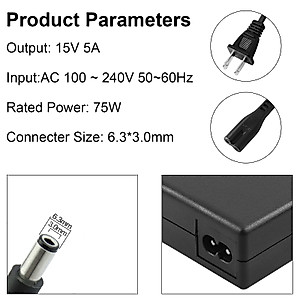 Tree for Toshiba Satellite AC Adarter Power Charger Compatible with 75W 2400 2405 2500 2550 2590 2515 PA3201U-1ACA PA2521U-1ACA PA3083U-1ACA PA3092U-1ACA