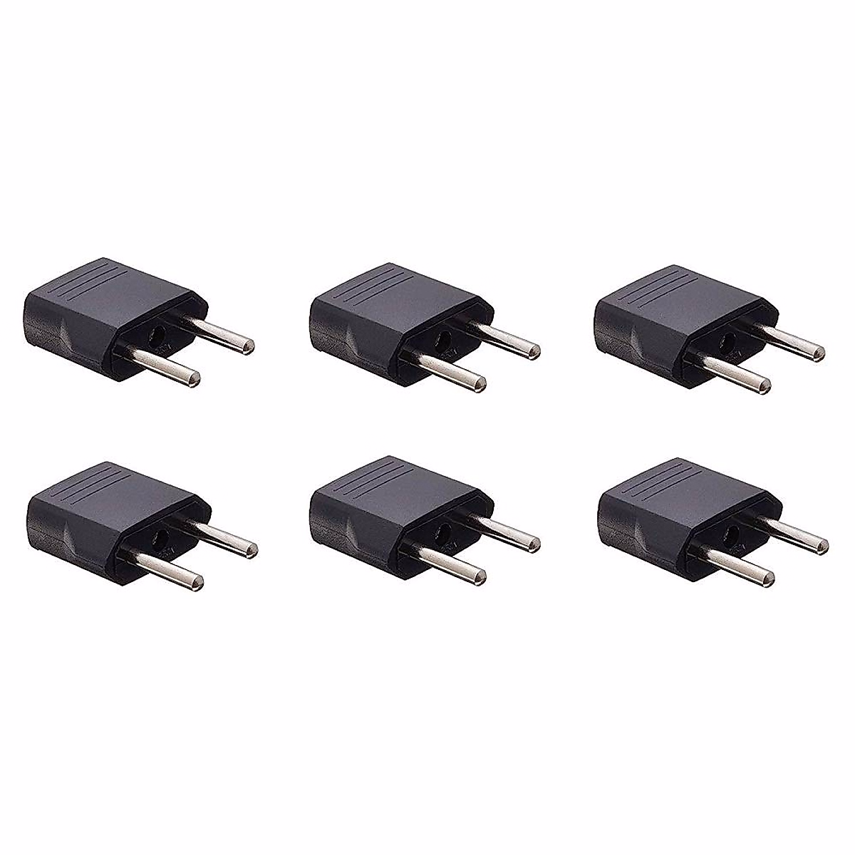 Prterewy American (Flat) USA US to European (Round) Russia France Germany Adapter, Power Converter Travel Adapter, Outlet Plug Adapter(10 Pack Euro Plug)