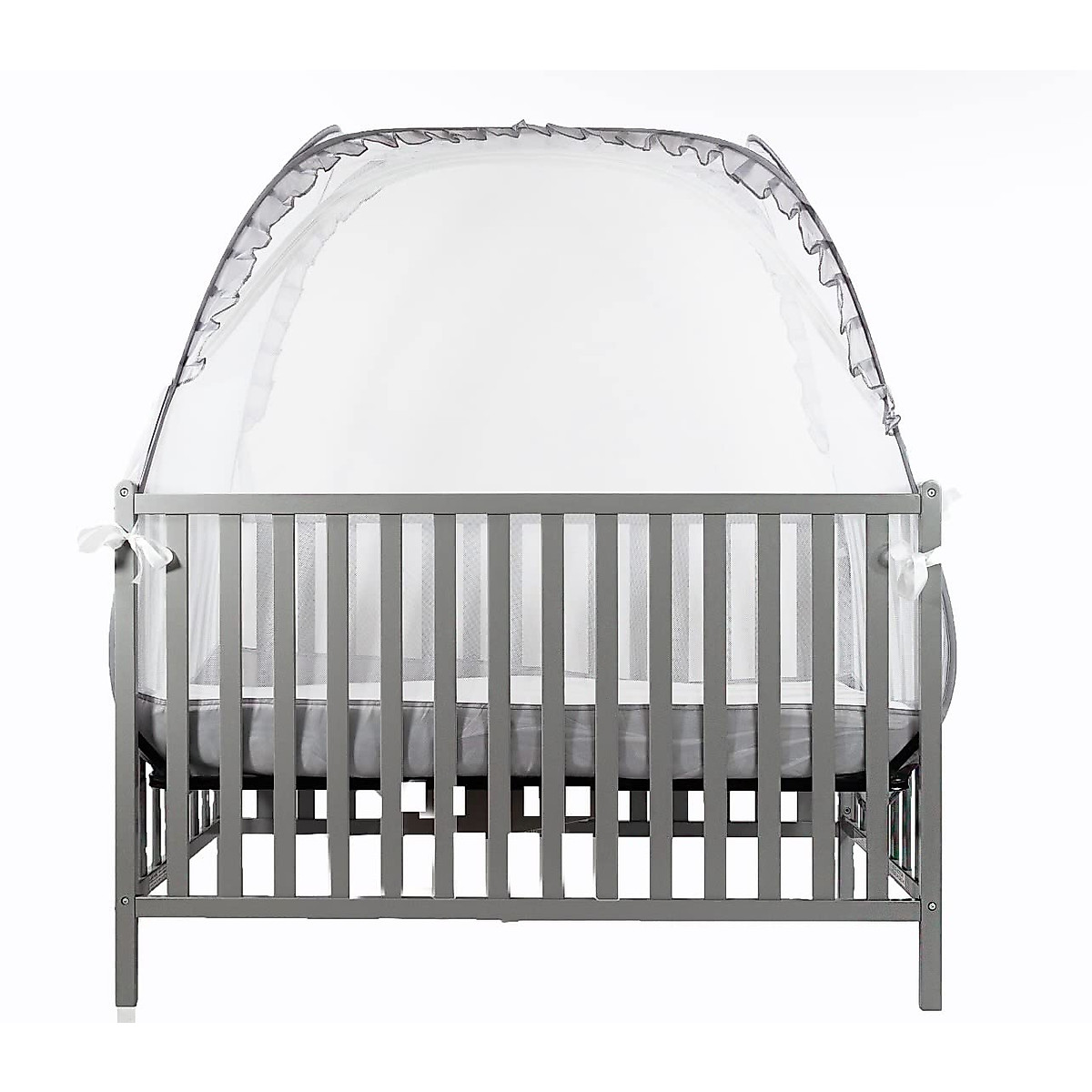 Brite Life Baby Safety Crib Tent - Premium Pop up Set up - Waterproof Mattress Crib Cover - Nursery Mosquito Net - See Through Mesh Crib Net - Protect from Insects & Pet - (51x27x55 inches)