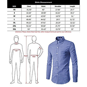 Men Plaid Cotton Casual Slim Fit Long Sleeve Button Down Dress Shirts Light Green